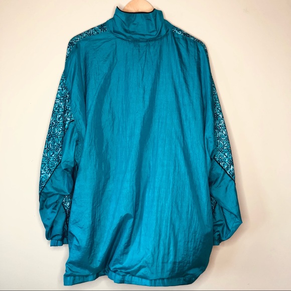 Vintage | Jackets & Coats | Vintage 9s Nylon Windbreaker Turquoise Blue Xxl | Poshmark
